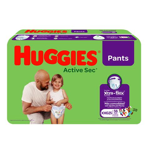 Pack 56 Uds Pañal Huggies Active Sec Pants Talla XXG 968430