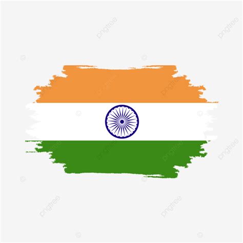 Bandera India Transparente Acuarela Pintada Pincel Estilo Vector Libre