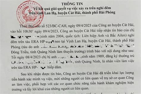 Thông tin bất ngờ vụ nữ du khách nước ngoài tố bị hiếp dâm trên vịnh Lan Hạ