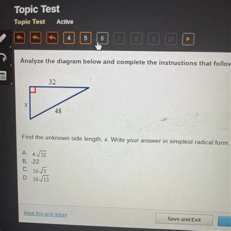 analyze the diagram below and complete the instructions that follow 32 48 find the unknown side