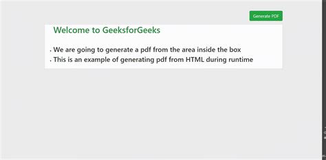 how to design runtime generated pdf via html geeksforgeeks