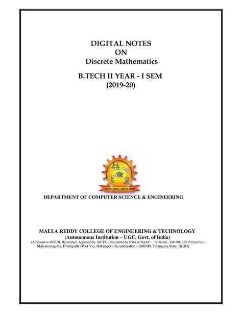 discrete structure notes dstl digital notes on discrete mathematics b ii year i sem 2019 20