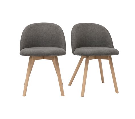Chaises Scandinaves En Tissu Effet Velours Gris Et Hêtre Massif lot De