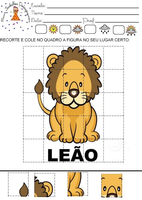 Meus Trabalhos Pedagógicos Atividades para recortar e colar