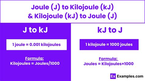 Joule J To Kilojoule Kj Kilojoule Kj To Joule J