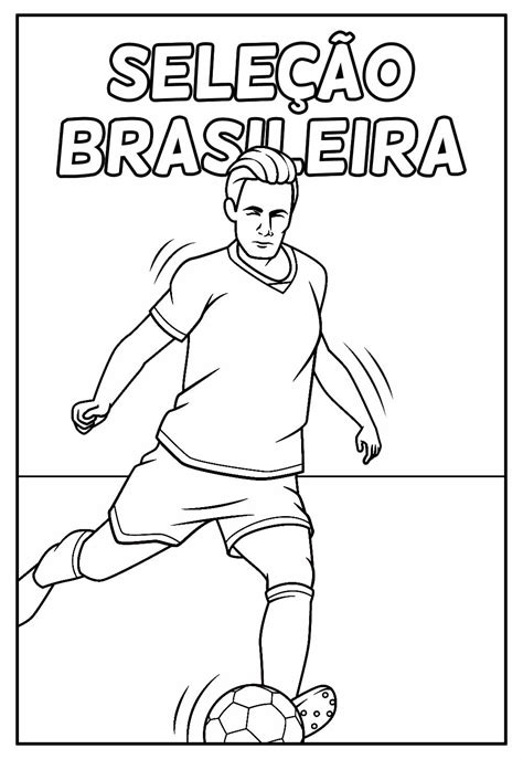 Desenhos da Seleção Brasileira para colorir Bora Colorir