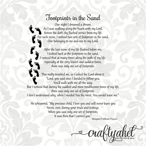 Footprints In The Sand Poem Printable