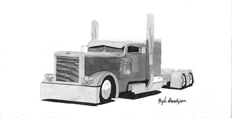 How To Draw A Semi Truck