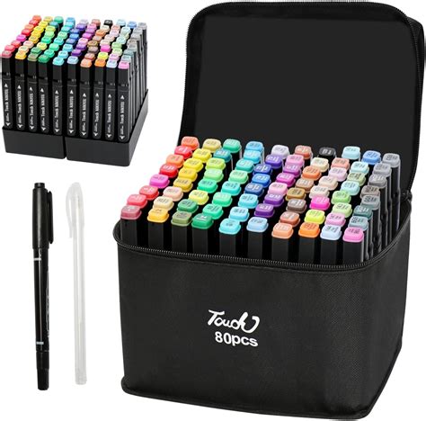 Amazon Brush Tip Alcohol Markers Set 49 Colors Dual Tip