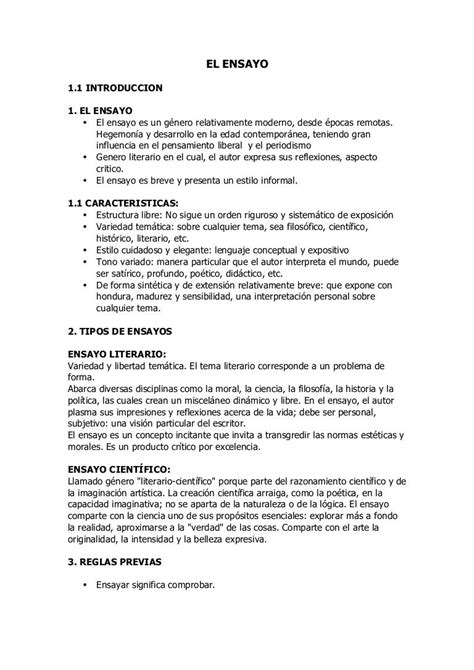 Ejemplo De Como Escribir Un Ensayo