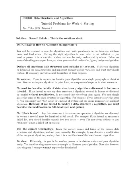 cs2040 tutorial2 ans pdf algorithms and data structures algorithms