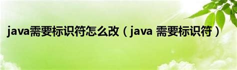 java需要标识符怎么改（java 需要标识符） 草根科学网