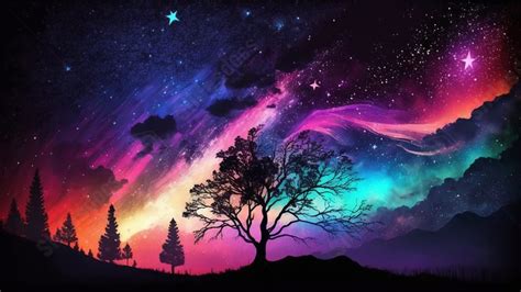 Fondo Cielo Estrellado De Noche Soñador para Power Point y Diapositivas