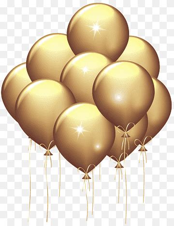 Globo Dorado Con Linea Dorada Png Dibujos Globos Dorados Globos