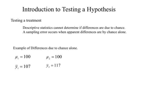 introduction to testing a hypothesis