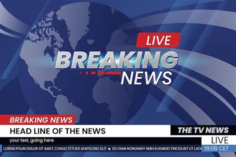 Premium Vector Tv News Studio With Broadcaster And Breaking World