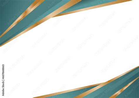 Modern And Elegant Green Gold Geometric Corner Border For Certificate