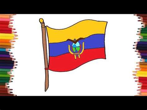 Como Dibujar La BANDERA DE ECUADOR Paso A Paso Y MUY FACIL