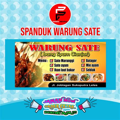 Jual Spanduk Banner Backdrop Usaha Warung Sate Ukuran 2 X 1 Meter