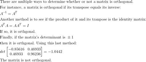 orthogonal matrices linear algebra
