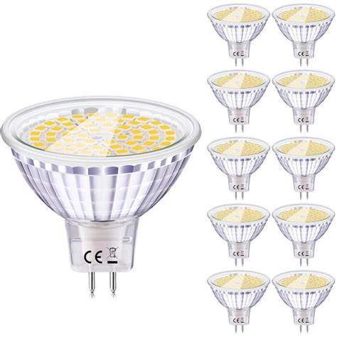 Gu Led V W Ampoule Led Mr Blanc Froid Equivalent W Ampoule