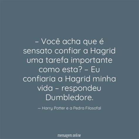 Frases Confiar Voc Acha Que Sensato Confiar A Hagrid Uma Tarefa