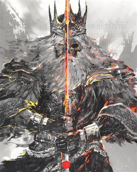 Gwyn Lord Of Cinder Dark Souls And More Drawn By Shimhaq Danbooru
