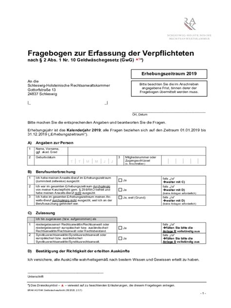 Ausf Llbar Online Erhebungsbogen S H Rak Fax Email Drucken Pdffiller