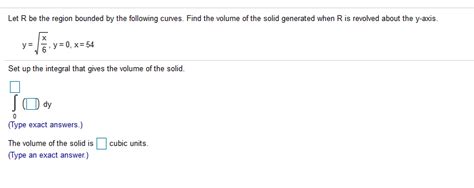Solved Let R Be The Region Bounded By The Following Curves Chegg