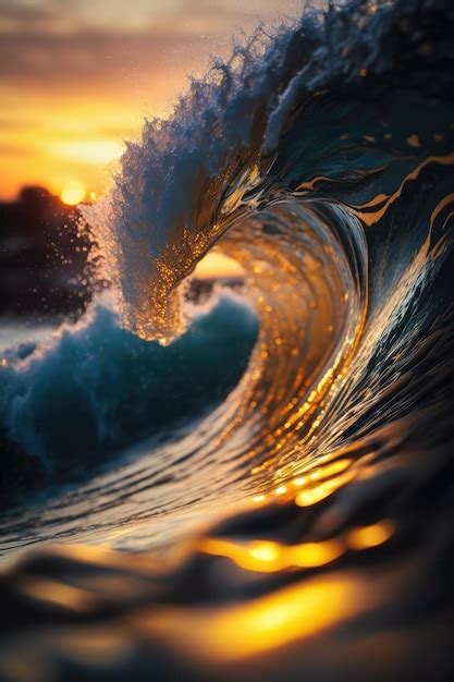 Grandes Olas Del Oc Ano De Cerca Foto Premium
