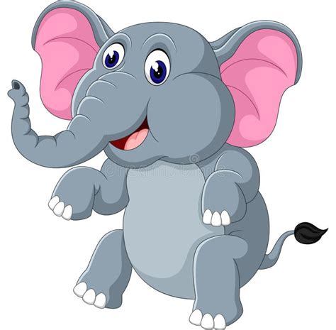 Desenhos Animados Bonitos Do Elefante Ilustração do Vetor Ilustração