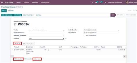 How To Create Purchase Order In Odoo Purchase Module