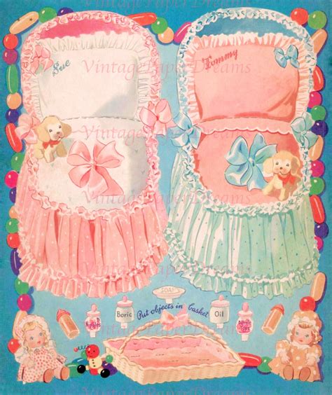 Vintage Paper Doll Printable Pdf Twin Baby Paper Dolls Jpeg S S