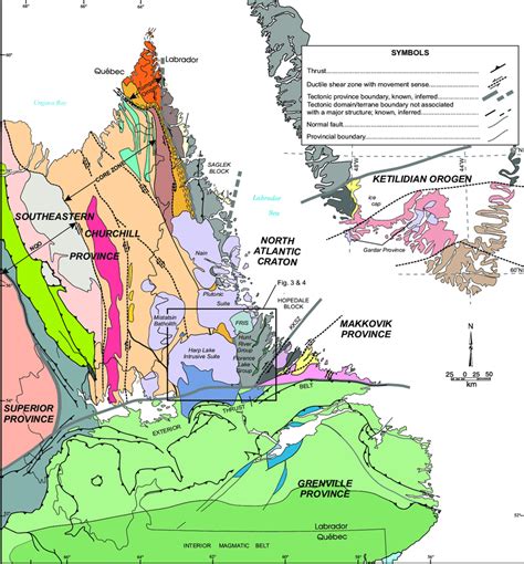 Simplified Geological Map Of Eastern Qu Bec Labrador And Southern