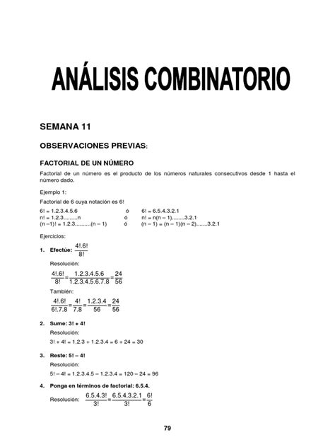 semana 11 analisis combinatorio pdf permutación matemáticas discretas