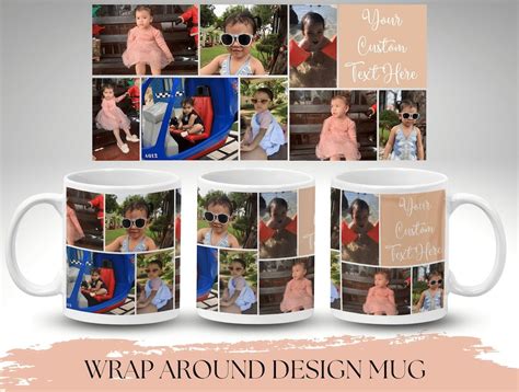 Custom Photo Collage Mug Photo Collage With Text Mug For His Etsy