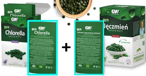 Green Ways BIO Chlorella 110g 440 tabl BIO Jęczmień 70g 200