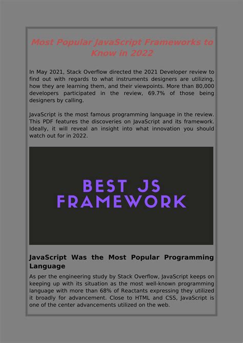 PPT Most Popular JavaScript Frameworks To Know In 2022 PowerPoint