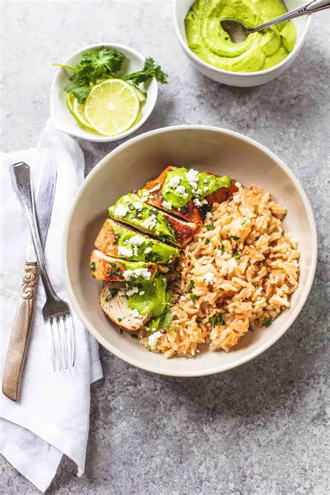 One Pan Creamy Cilantro Lime Chicken And Rice Creme De La Crumb