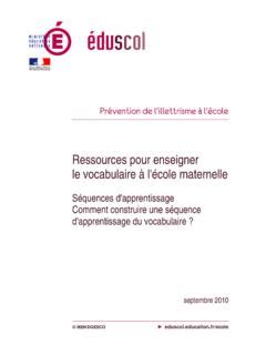 Ressources pour enseigner le vocabulaire à l école ressources pour