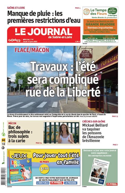 Le Journal de Saône et Loire N20230615 du 15 juin 2023 à télécharger