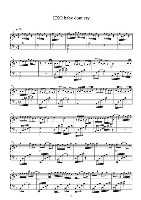 Baby Dont Cry Arr Exo Sheet Music Exo Piano Solo