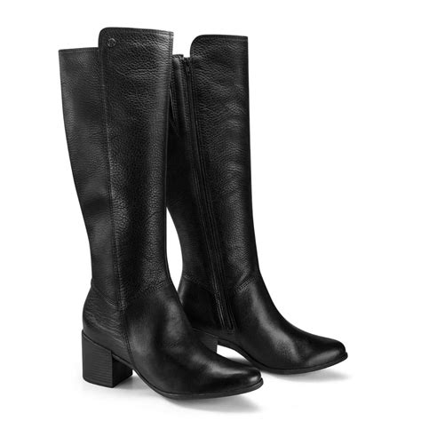 314723 BOTA CANO LONGO COURO BURNISH PRETO Sally Calçados