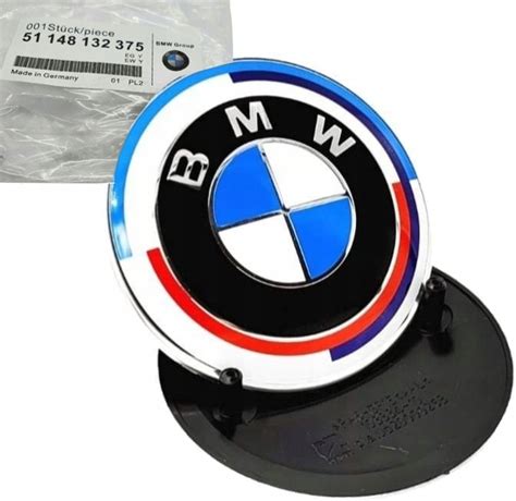 EMBLEMAT ZNACZEK LOGO BMW MASKĘ 82MM E81 E90 E60 E65 X3 X5 X6 50 LAT