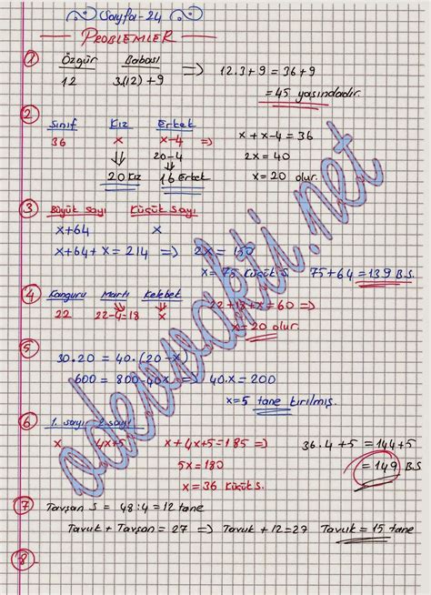 6 Sınıf Matematik Ders Kitabı Cevapları Sevgi Yayınları Sayfa 24 2014