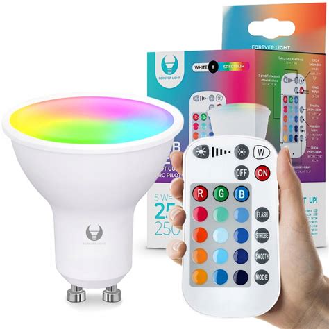 Żarówka LED GU10 5W RGB Biały ściemniana kolorowa kolory sterowana