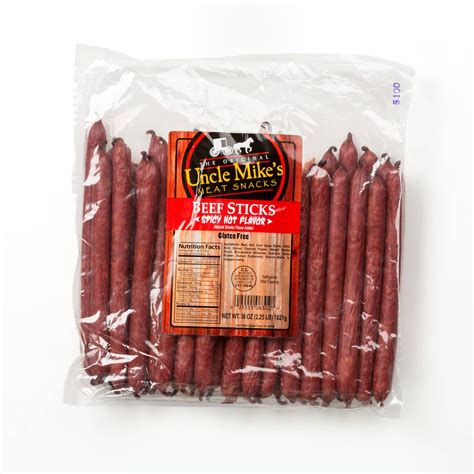 Uncle Mike S Original Beef Sticks Gluten Free Meat Snacks Pieces