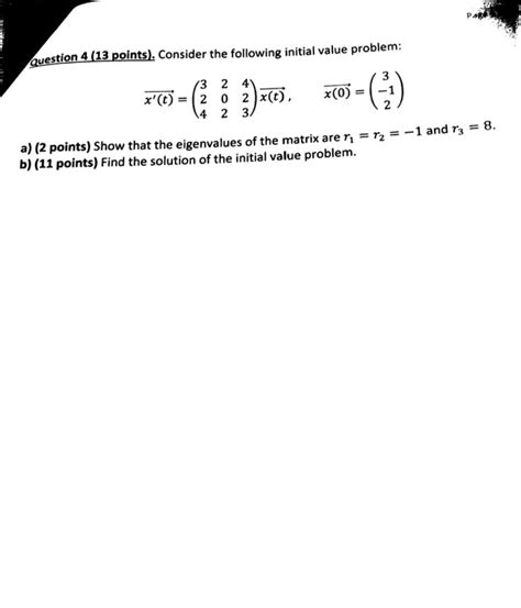 solved consider the following initial value problem