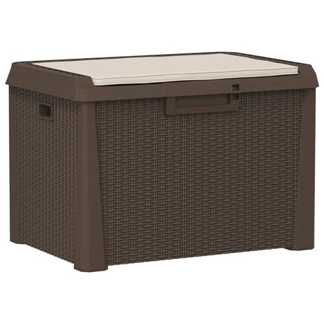 Skrzynia ogrodowa rattan 125L brązowa 73x50 5x49 5 Zakito Europe