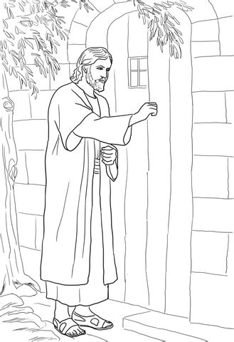 Desenho De Jesus Batendo Na Porta Para Colorir Desenhos Para Colorir